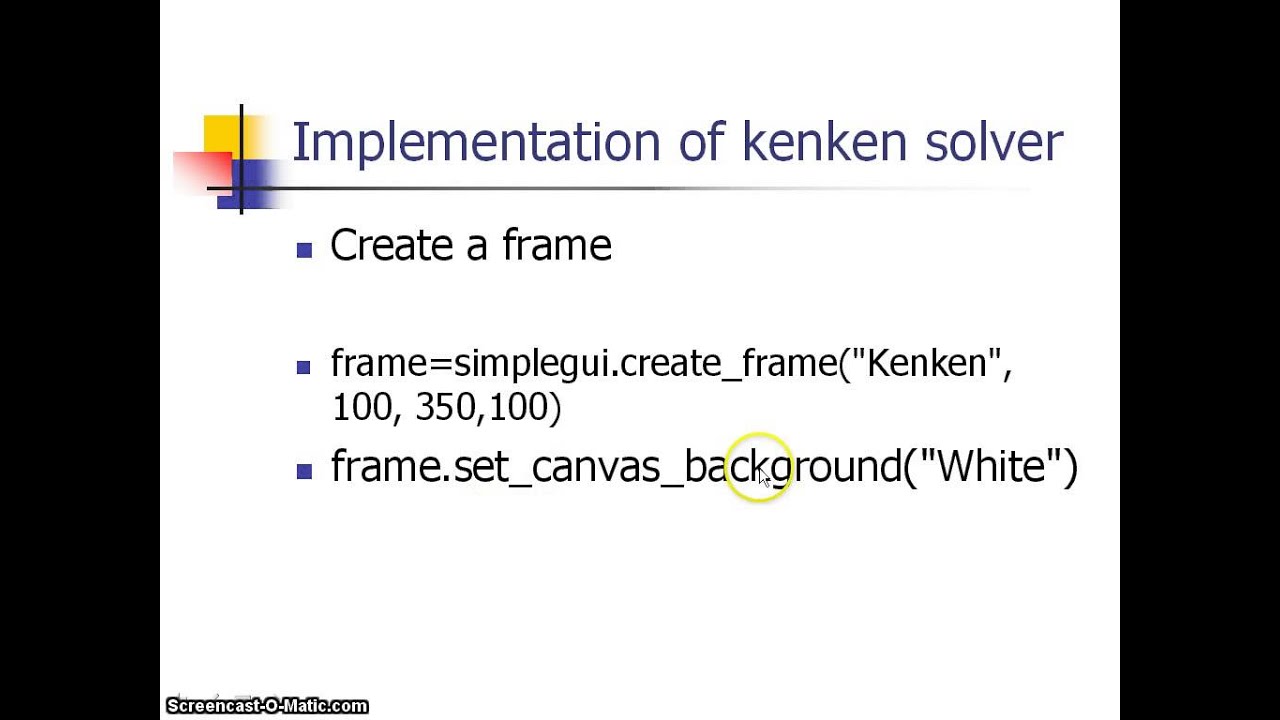 Implementation game Kenken in Python