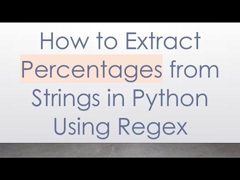 How to Extract Percentages from Strings in Python Using Regex