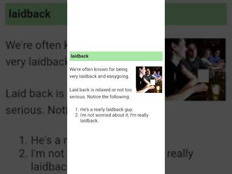 laidback - English Vocabulary building learn from natural English conversation