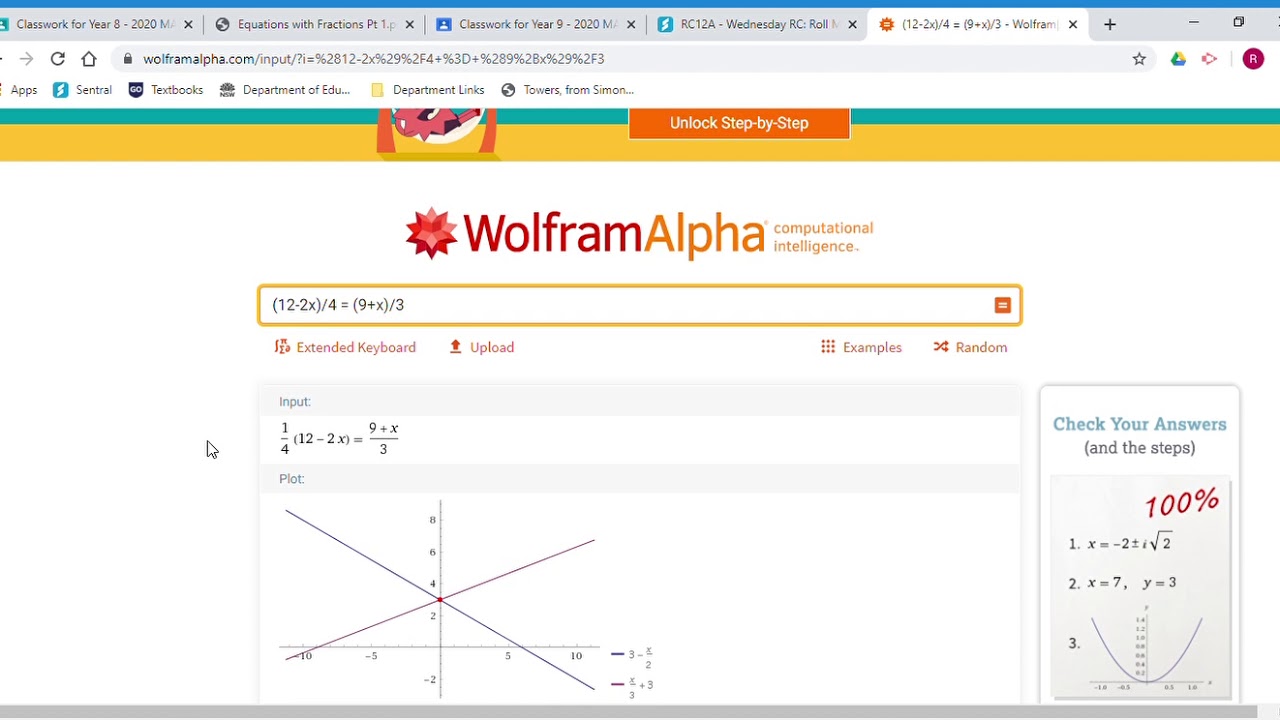 How to check your answers with Wolfram Alpha