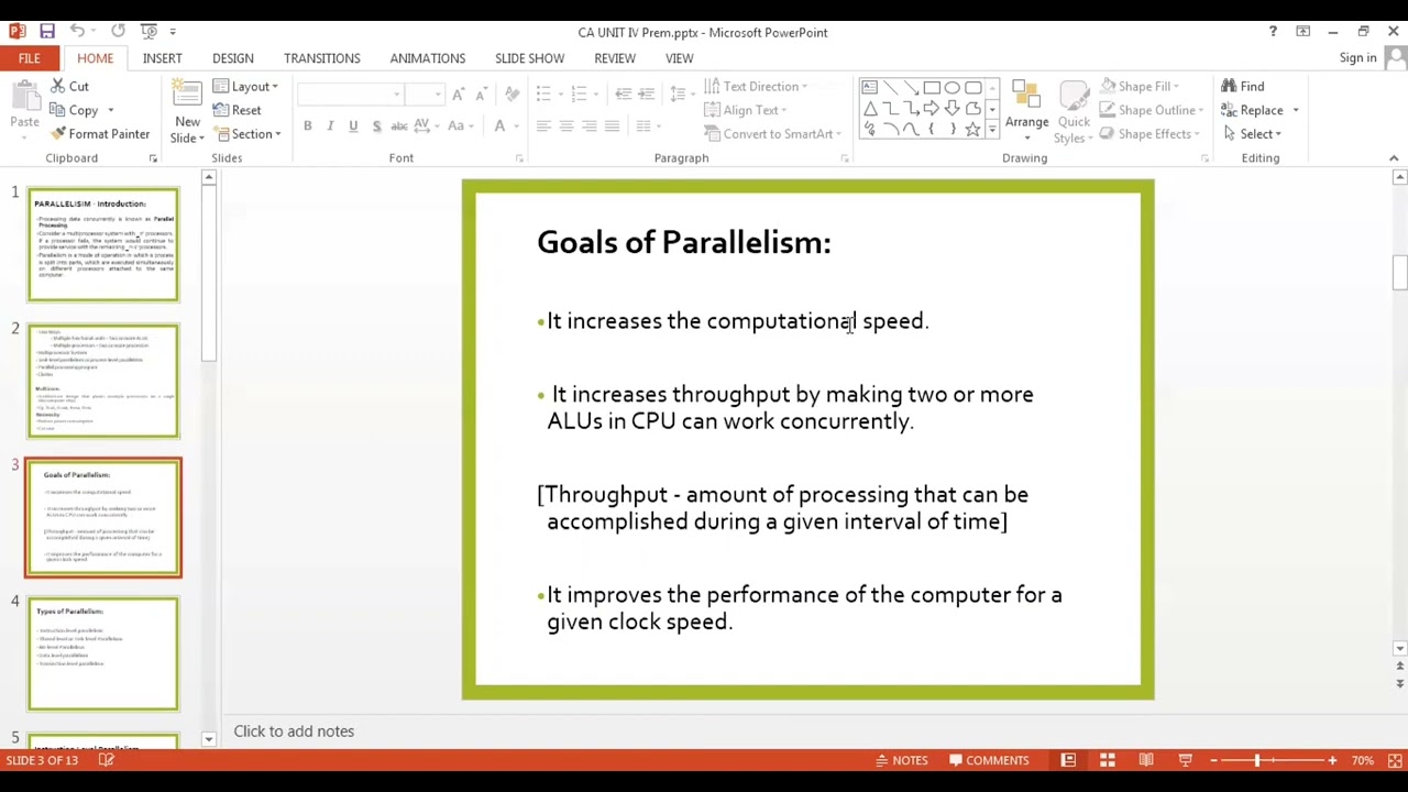 Parallelism - CA - Unit IV