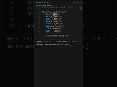 Print In Color In Python #python #code #programming