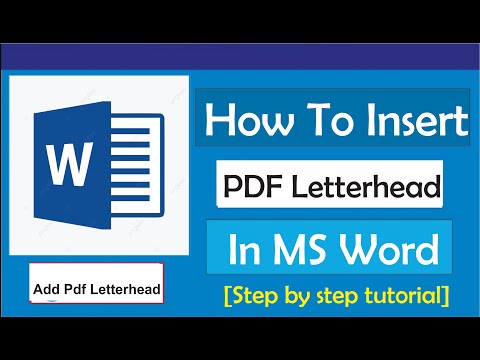 How to Insert PDF Letterhead in Word - Add letterhead in pdf format to Ms Word