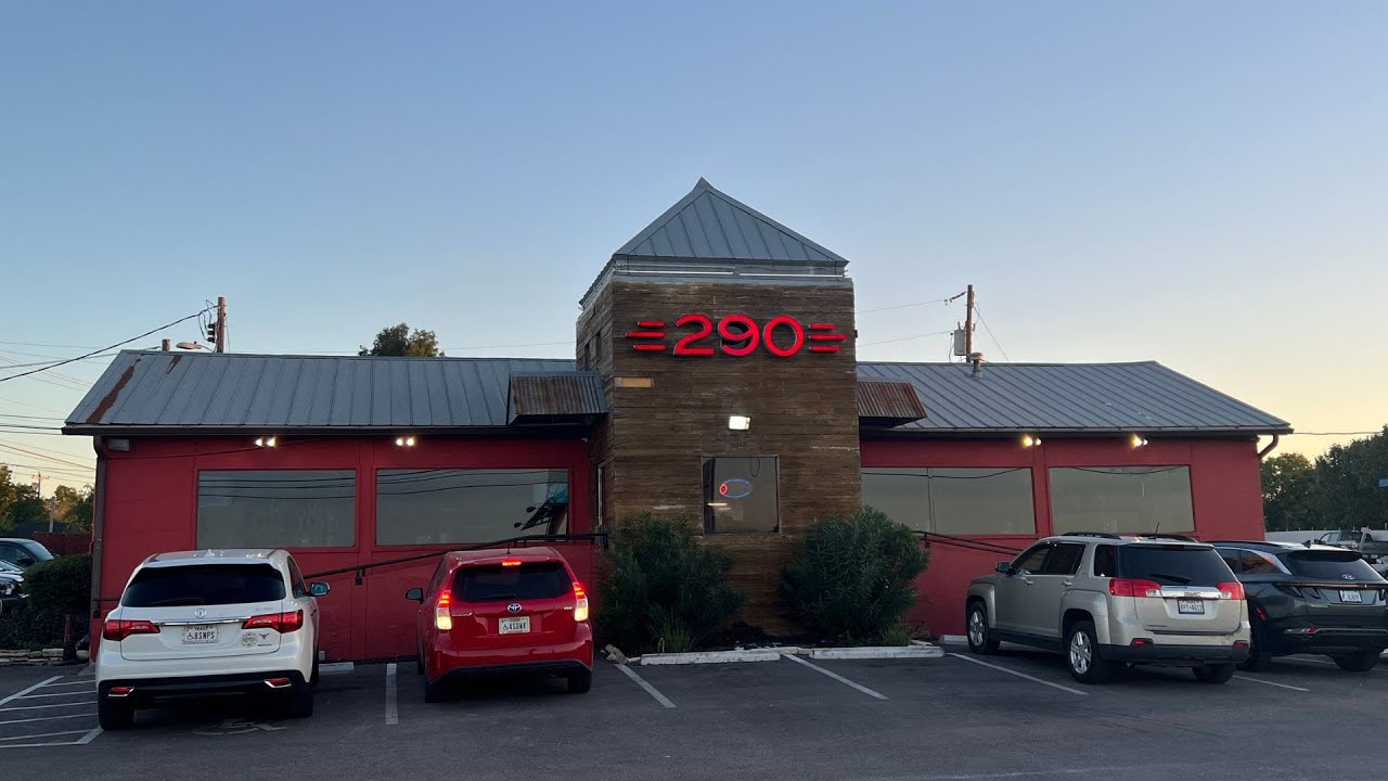 Eating at the Historical Cafe 290 in Manor Texas