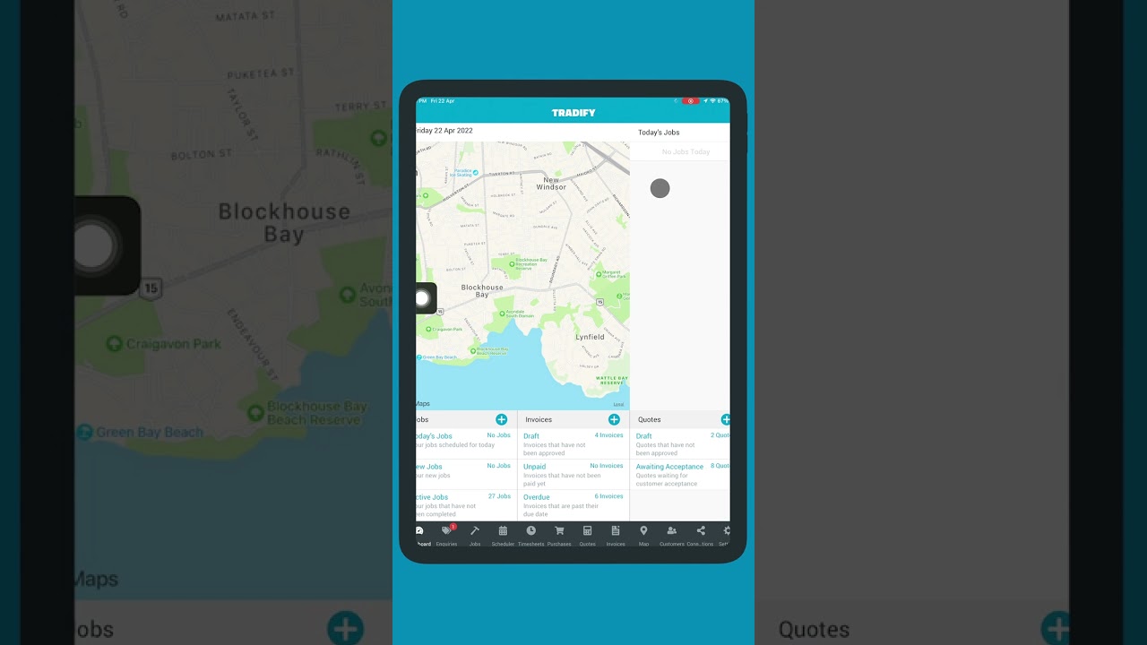 How to use the home dashboard on Tradify's app | Tradify Tips