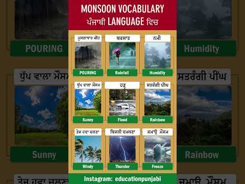 monsoon vocabulary in Punjabi language and English language \ Sada Punjabi #sadapunjabi