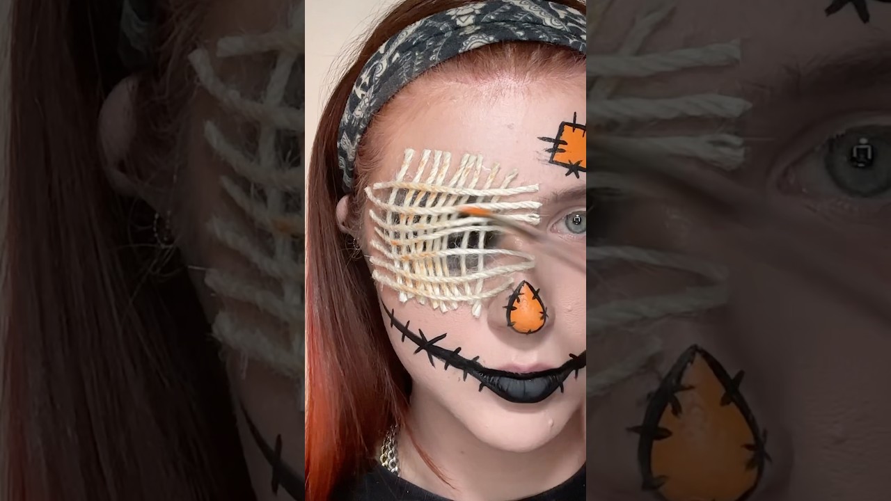 Scarecrow Halloween makeup for beginners