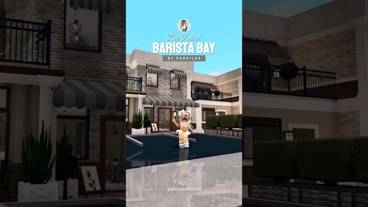 new bloxburg update, cozy prebuilt house / cafe, barista bay by @Robuilds_  🤍 #bloxburg