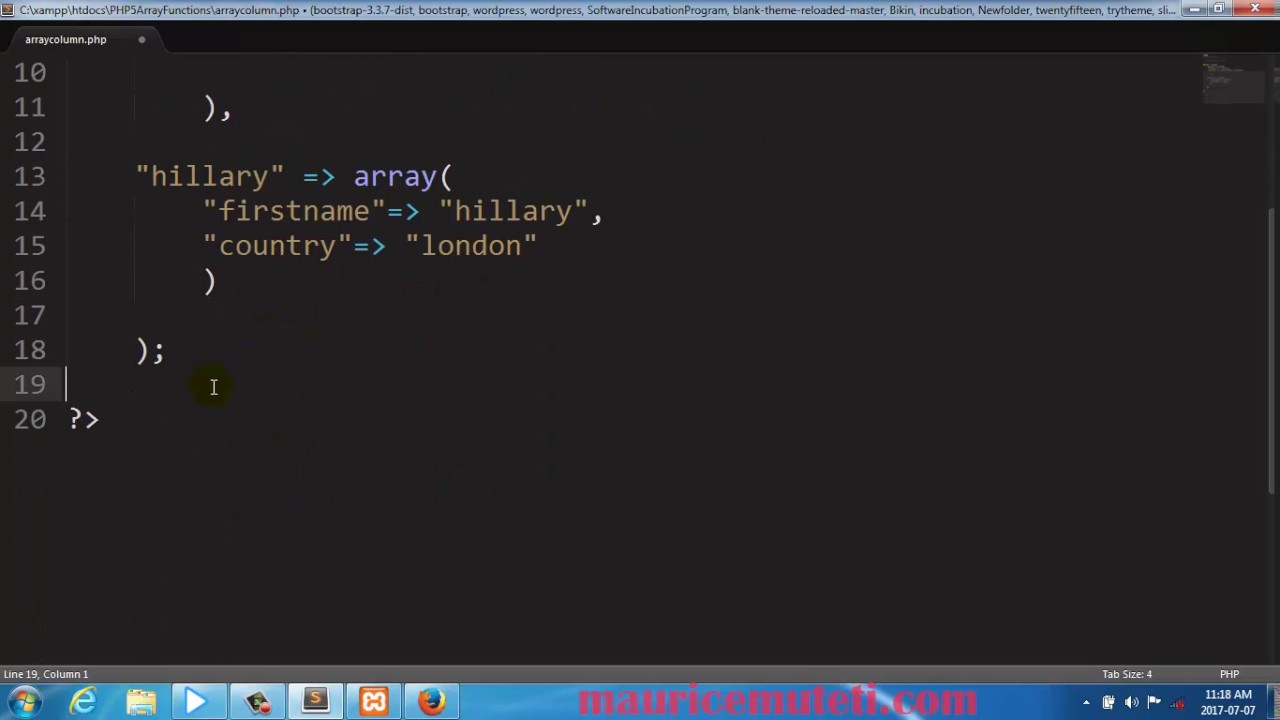PHP array column Function