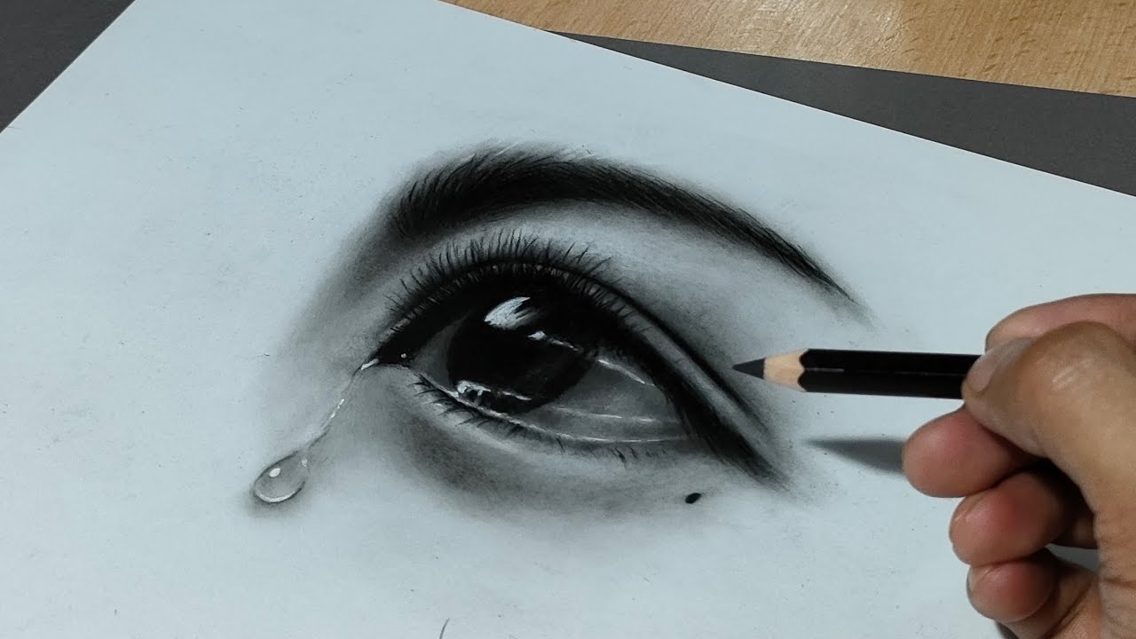 Charcoal Drawing #01: Realistic Eye Drawing Practice