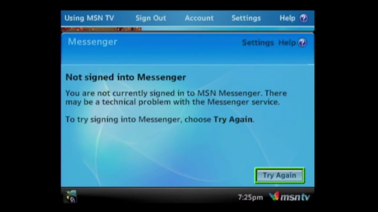 MSN TV 2: Messenger Settings