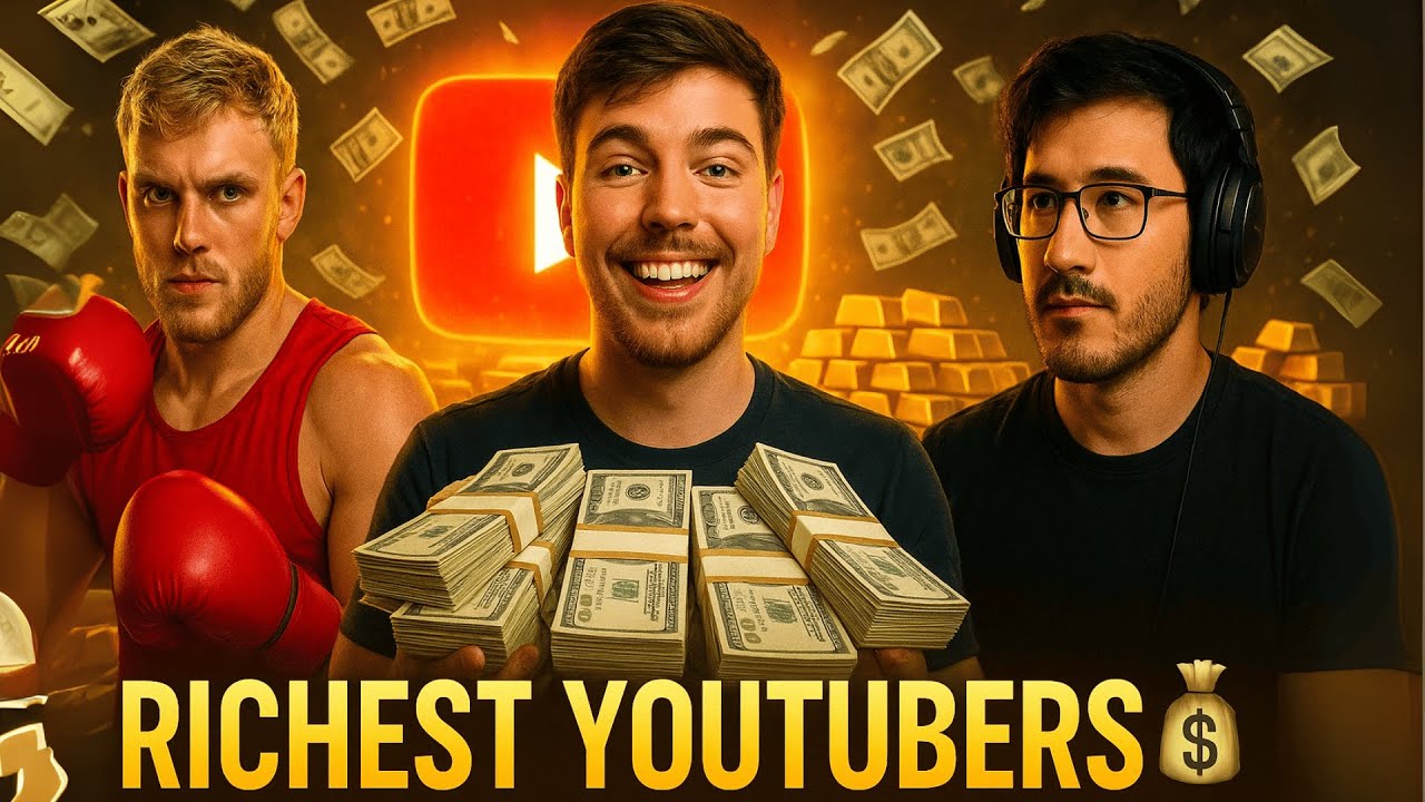 Top 10 Richest YouTubers in the World 2025  | MrBeast, Jake Paul, Markiplier & More