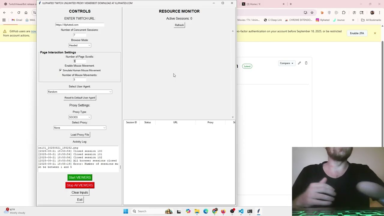 Twitch Viewbot Proxy v1.4 Update – Human Simulation, Scrolling & Mouse Movement Features