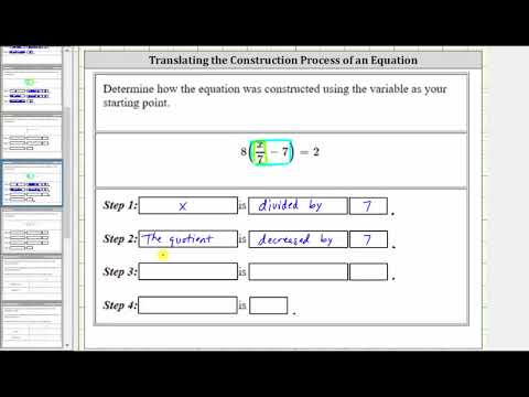 Determine the Construction of An Equation (4 Steps) Ex 1 | Math Help ...