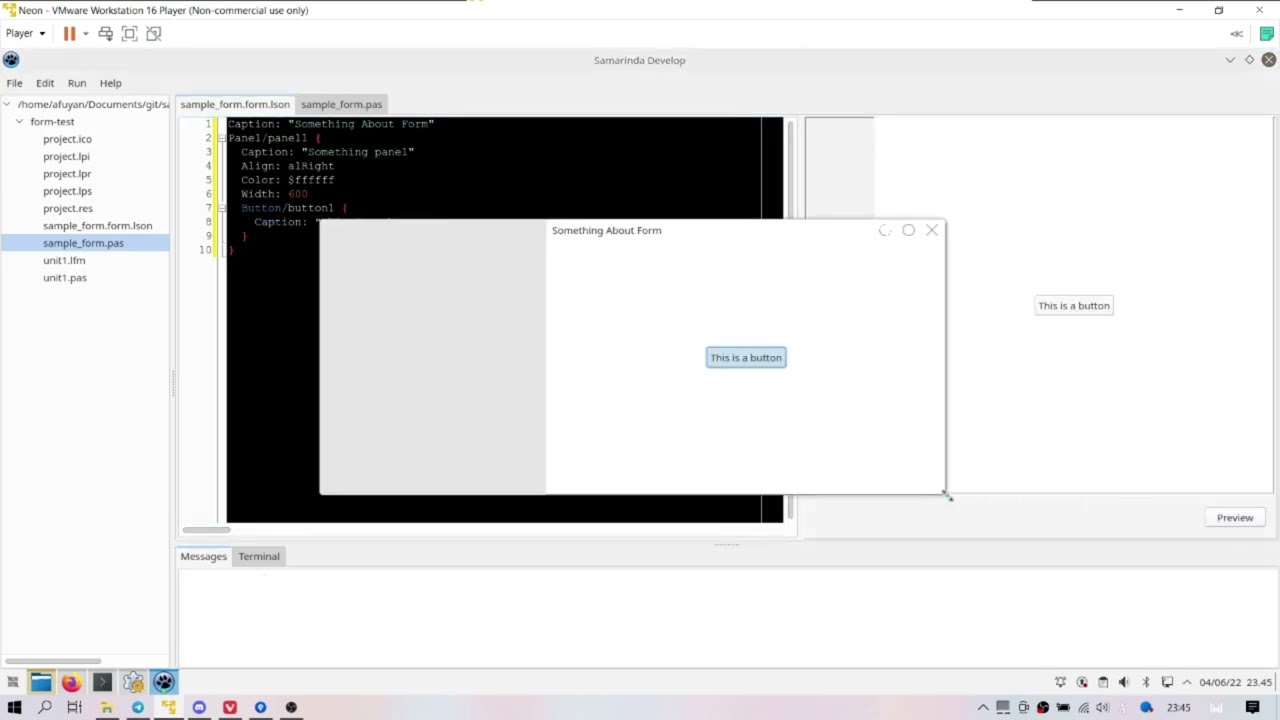 Samarinda UI designer demo for Lazarus Qt5