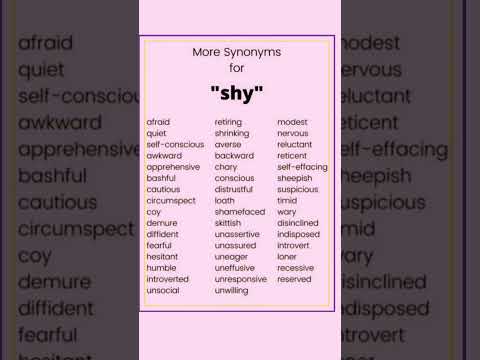 synonyms for shy | other word for shy | what are the synonyms for shy? #shorts