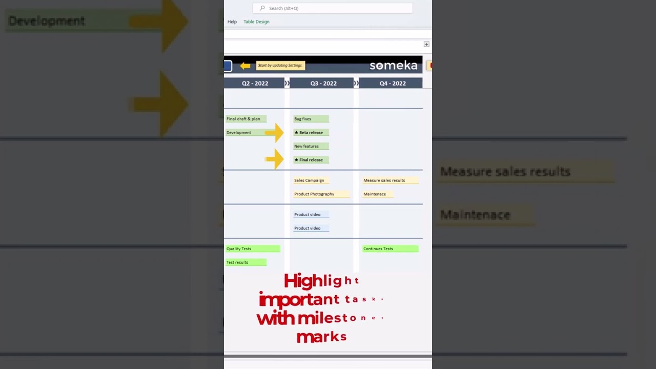 Roadmap in Excel in 60 Seconds | Project Management Tool #shorts