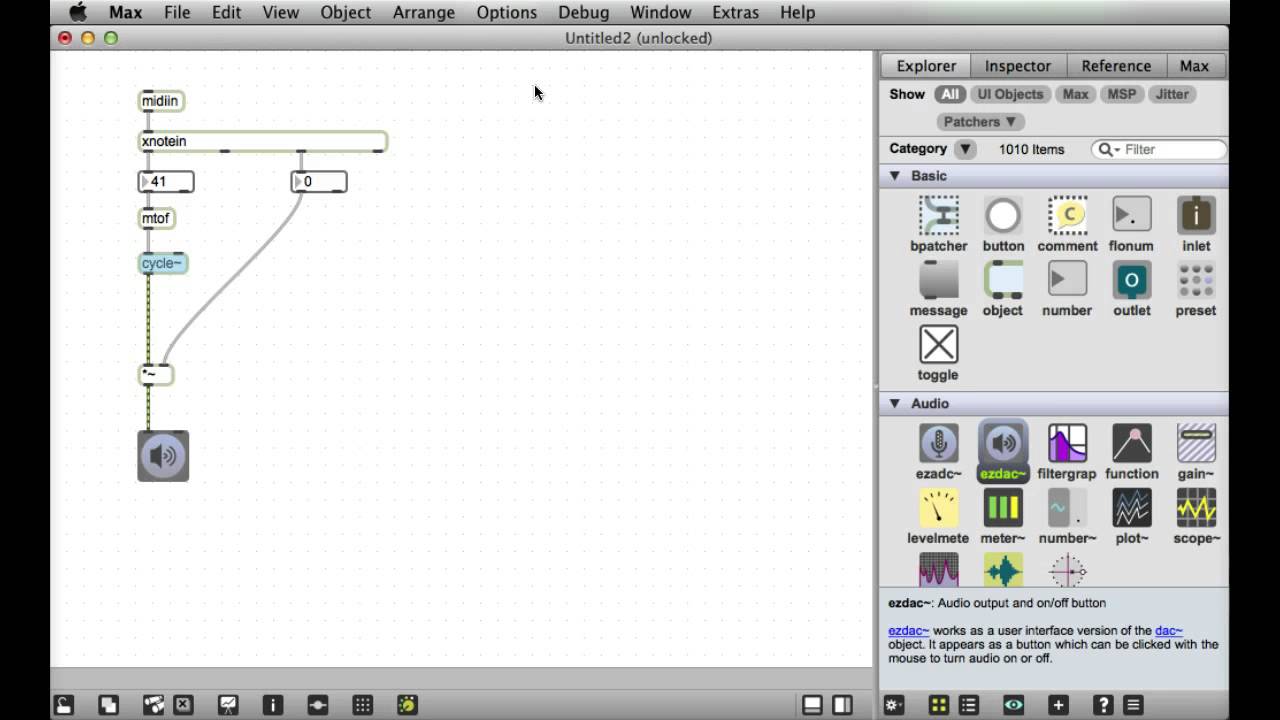 MAX MSP V6 Soft Synth Demo 4 - Wavetable synth