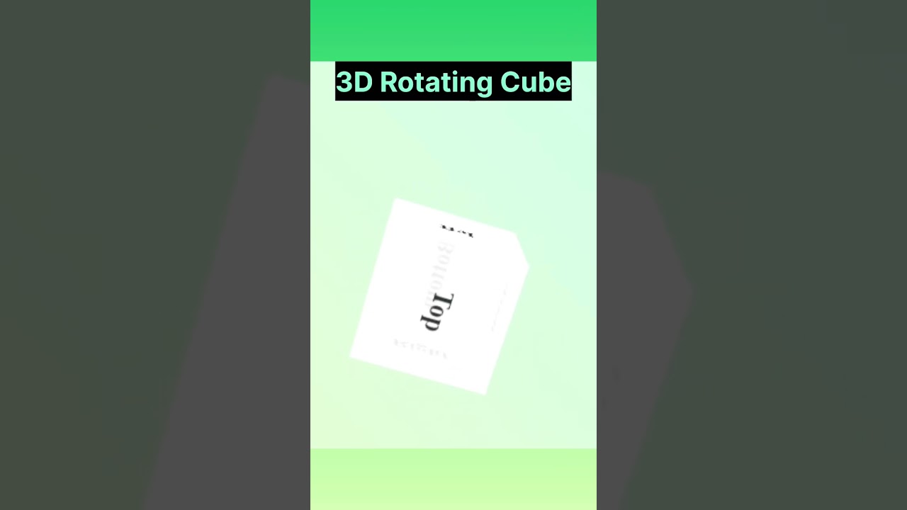 3D Rotating Cube implementation in html css javascript #webdevelopment #css #coding #code #trending