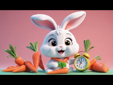 Two Bunny Twins Tick-Tock Time | Telling Time Song for Kids | Fun Bunny Rhyme