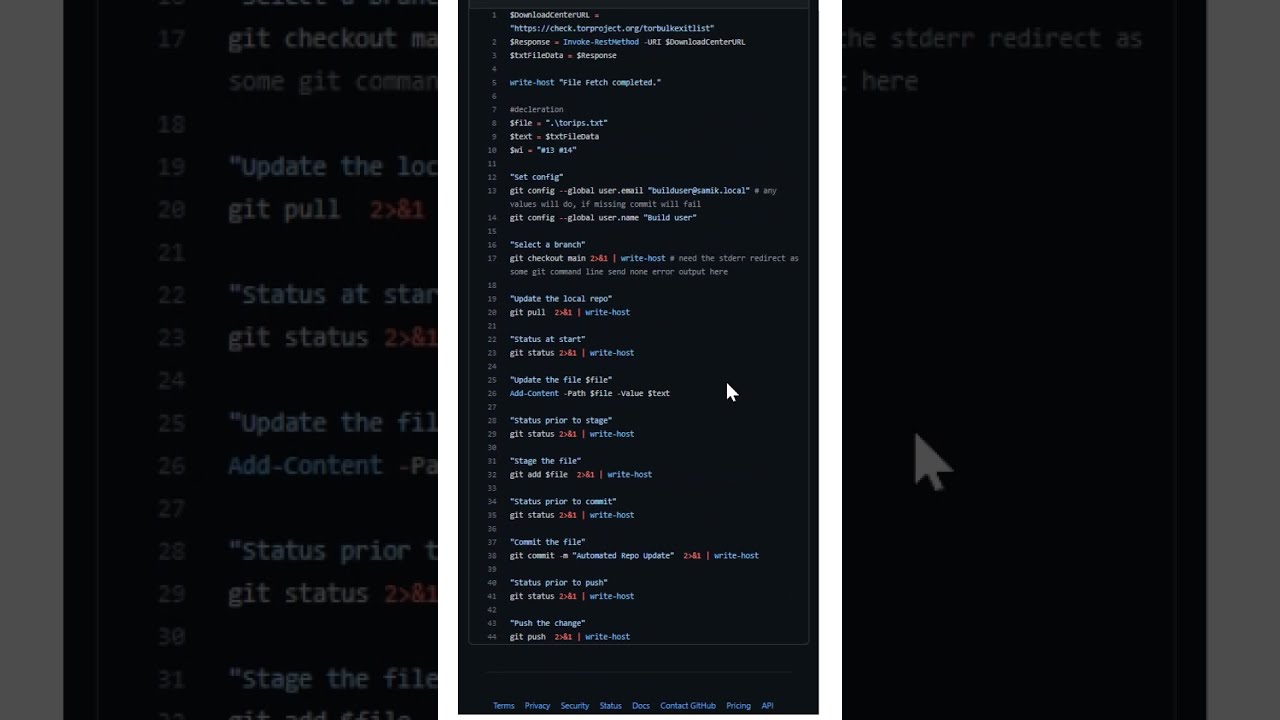 Run a PowerShell script from GitHub Actions