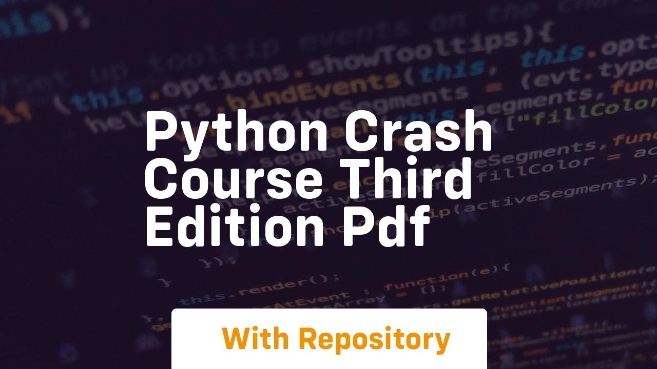 python crash course third edition pdf