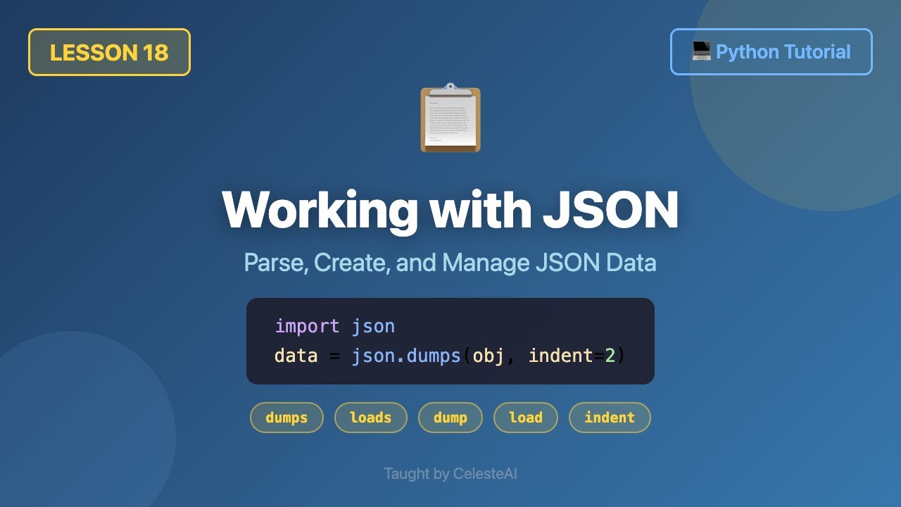 Parse, Create & Manage JSON Data | Python for Beginners #18