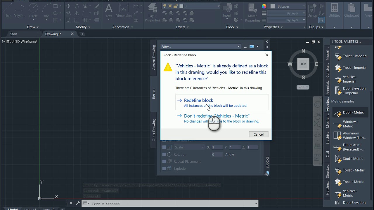 AutoCAD 2020 block insertion