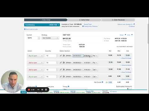 SPX PROGRAM - Opening Iron Condors with Charles Schwab