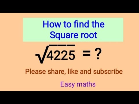 How to find the square root √4225 easy maths