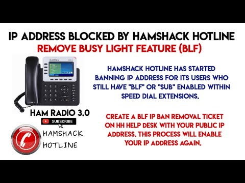 Blocked By Hamshack Hotline: Turn Off Busy Light Feature "BLF" & "Sub" From Speed Dials