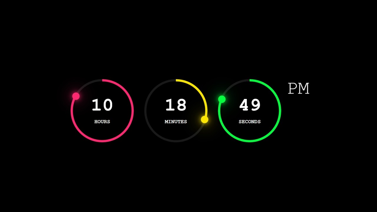 Futuristic Animated Digital Clock with HTML CSS & JavaScript | Beginner Project