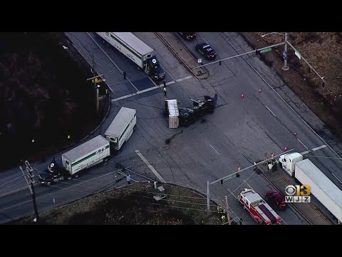 Dump Truck Takes Down Power Lines On Fort Smallwood Rd
