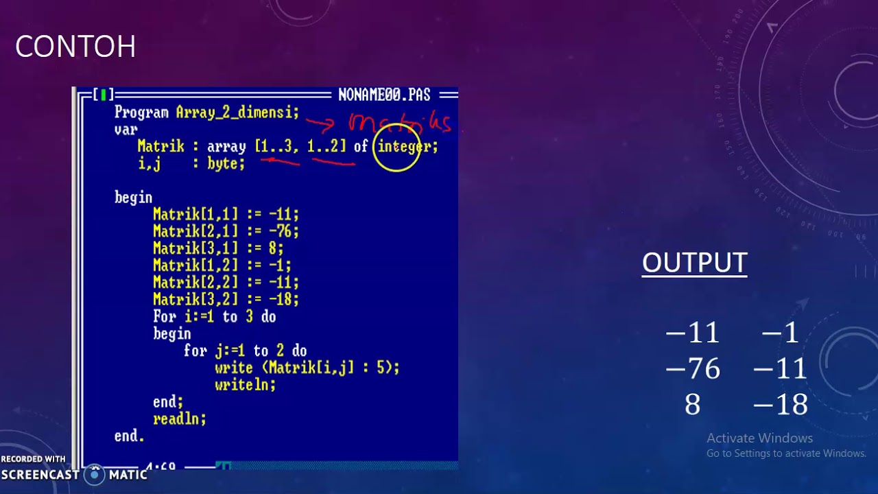 Program Pascal Array