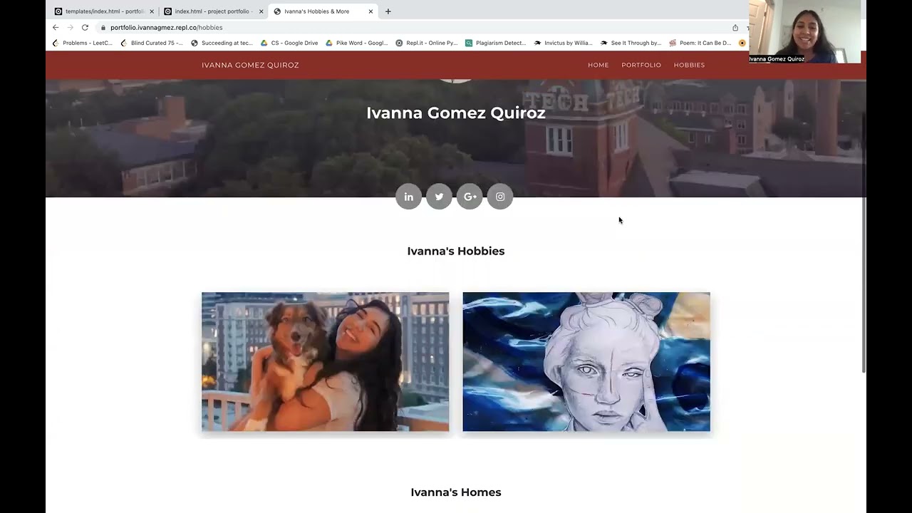 Portfolio Website for Devpost - Project 1
