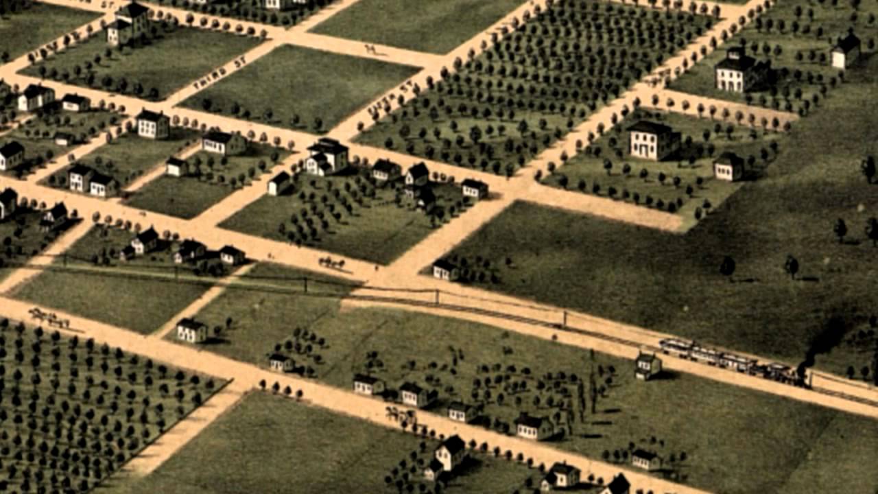 Marion Iowa 1868 Panoramic Bird's Eye View Map 6629