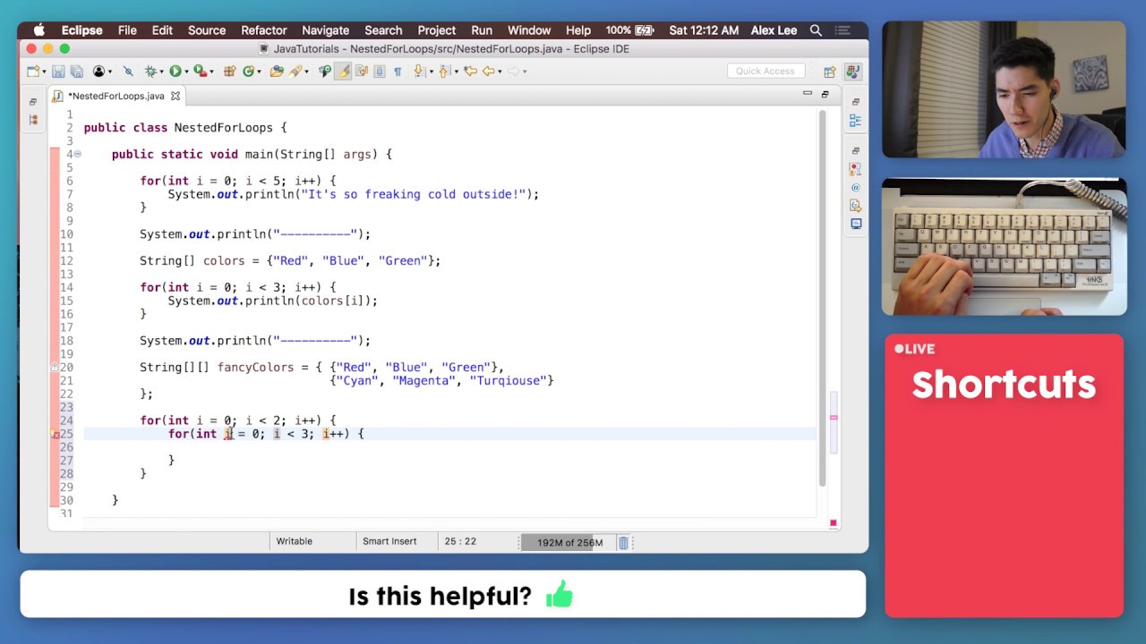Nested For Loop In Java Tutorial #24