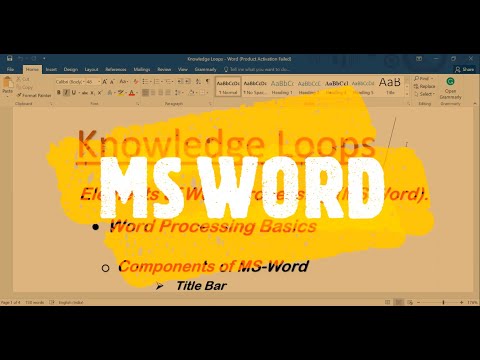 Elements of Word Processing (MS Word)