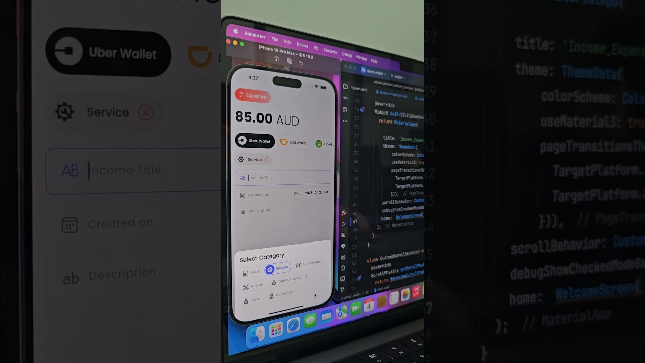 Beautiful flutter animations and modern UI | Income expense tracker app in flutter #flutter #shorts