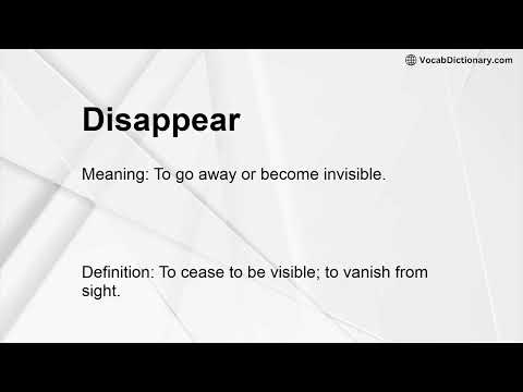 Disappear Meaning