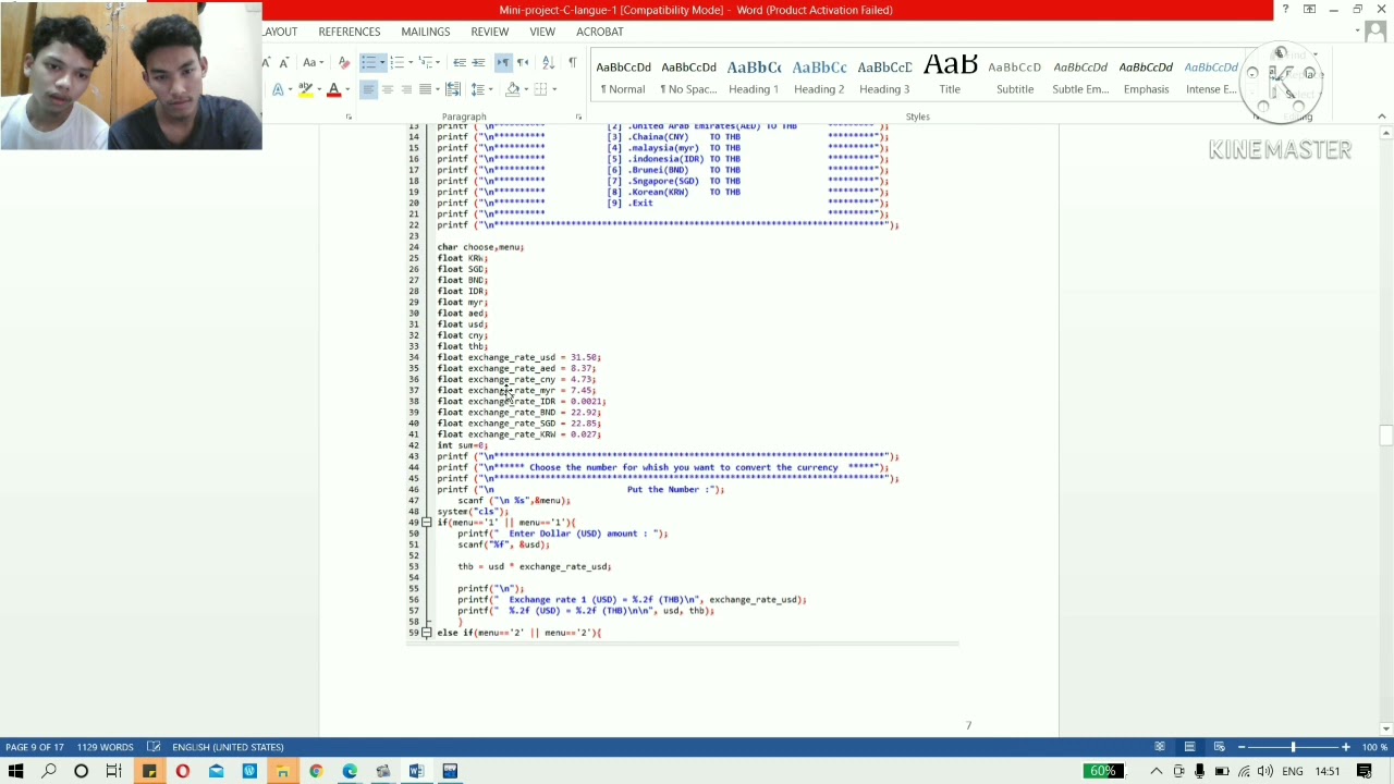 Mini Project In C Programming || currency converter