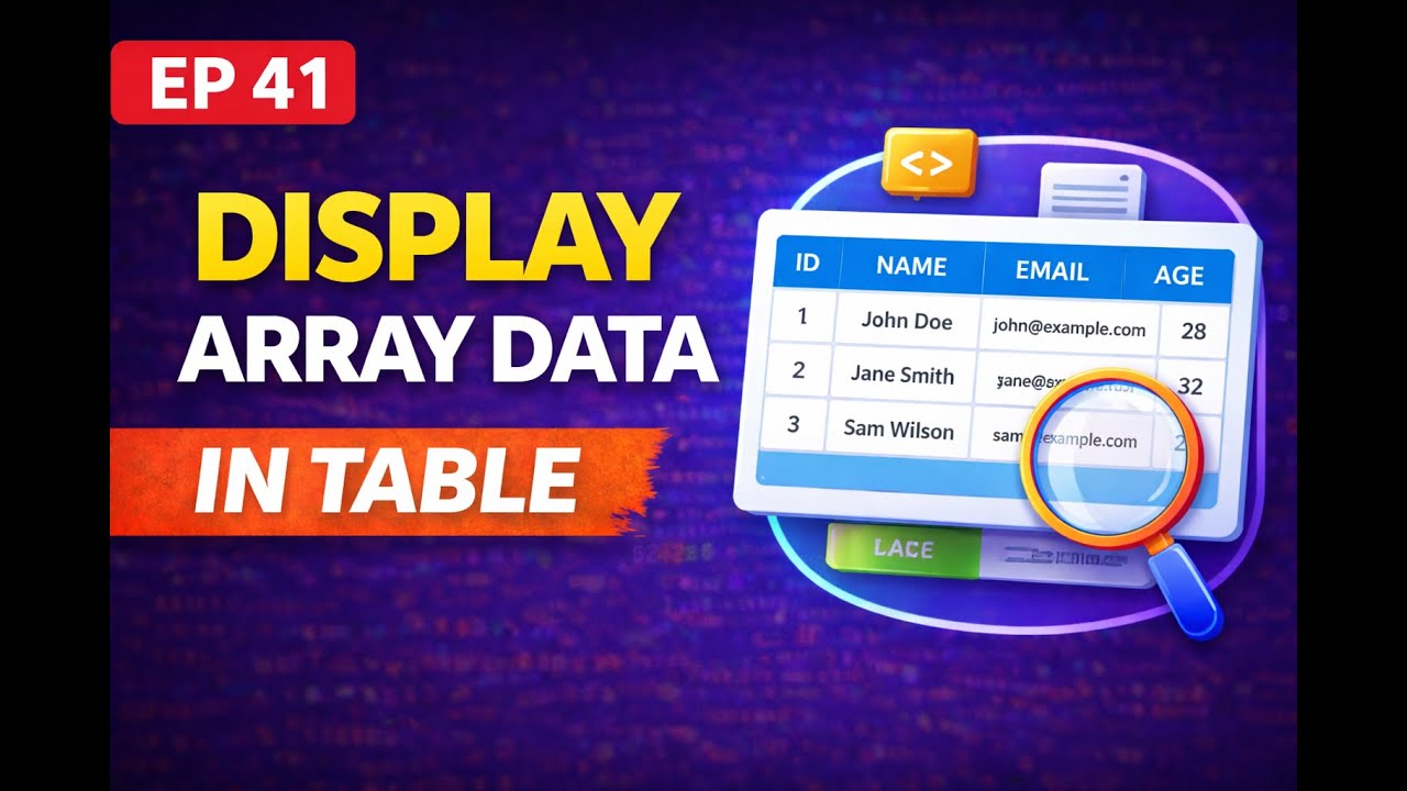 Display Array Data in Table | php tutorial