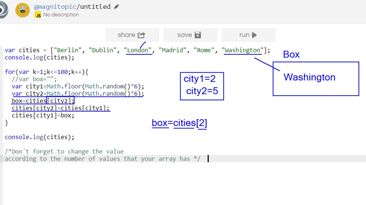 Shuffle an array in Java Script