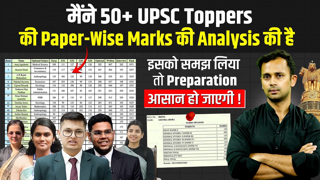 UPSC 2025 Toppers Marksheet SHOCKING Truth | High Optional ≠ Top Rank | Paper Wise Deep Analysis