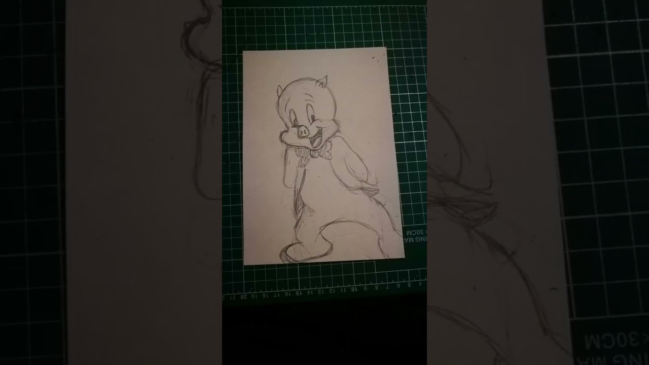 SKETCHING PORKY PIG #shorts | DROIDMONKEY