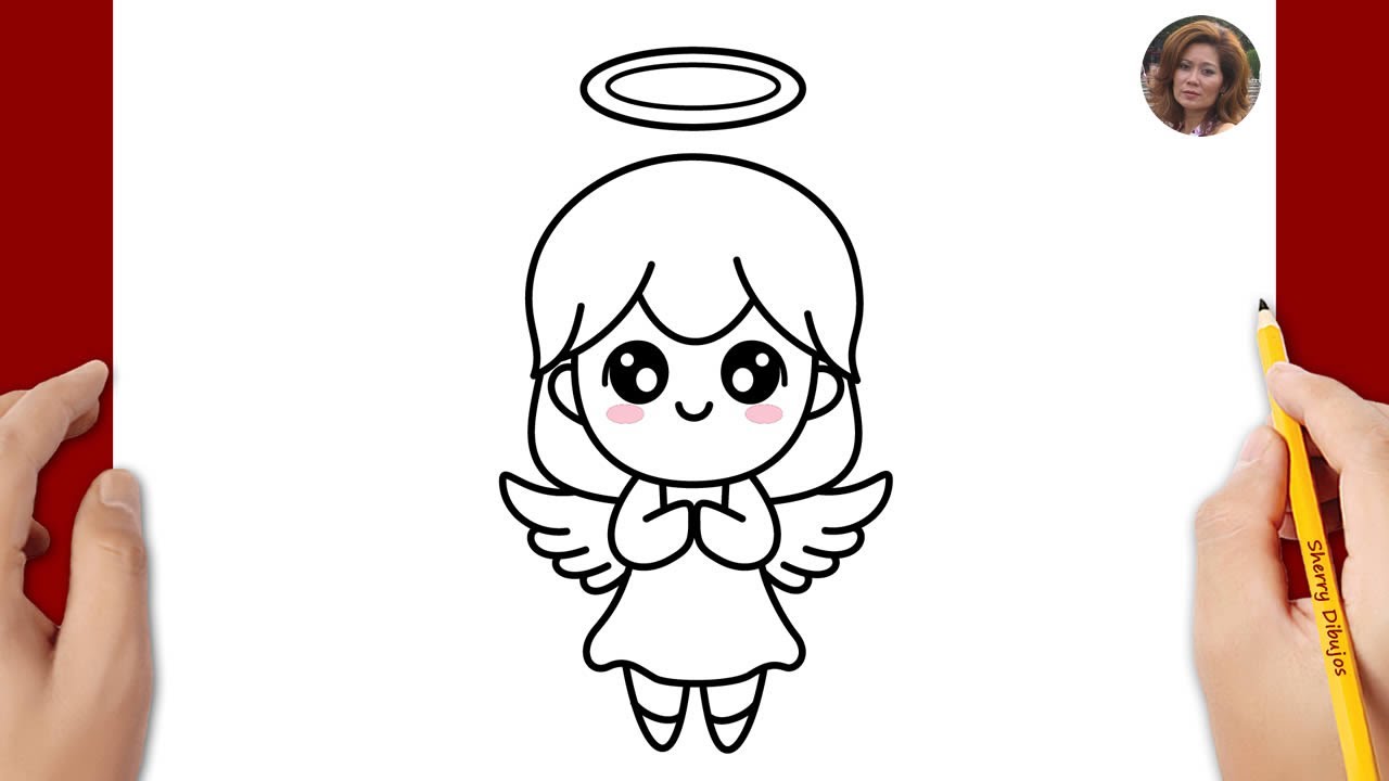 Cómo dibujar un ángel kawaii 😇 | Dibujos de Navidad para dibujar 🎅