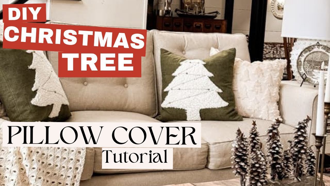 Easy Sherpa Christmas Tree Pillow Cover DIY Tutorial