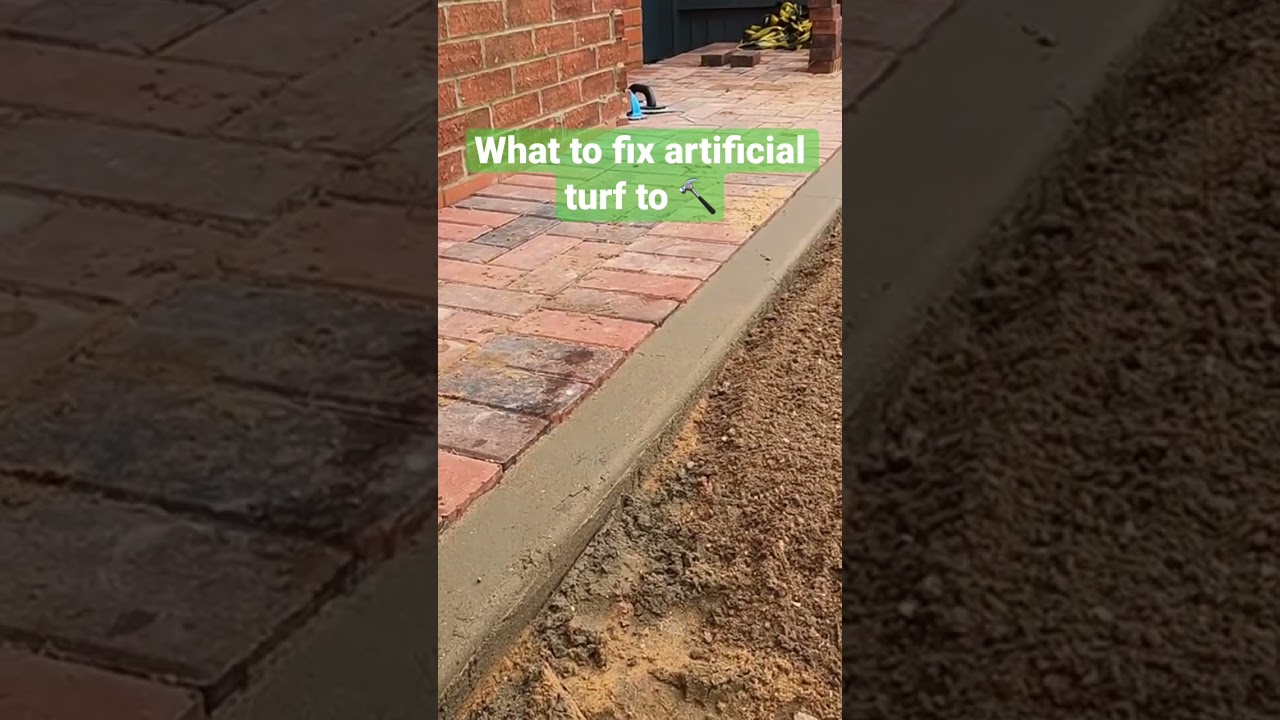 What we fix our artificial turf too. No timber ✋ #landscaping #diy #howto