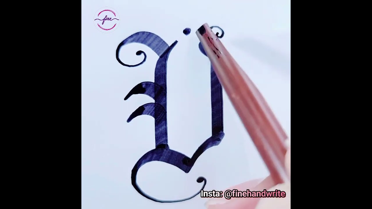 How to write #gothic Alphabet | #handwriting  |#calligraphy  Letter  V