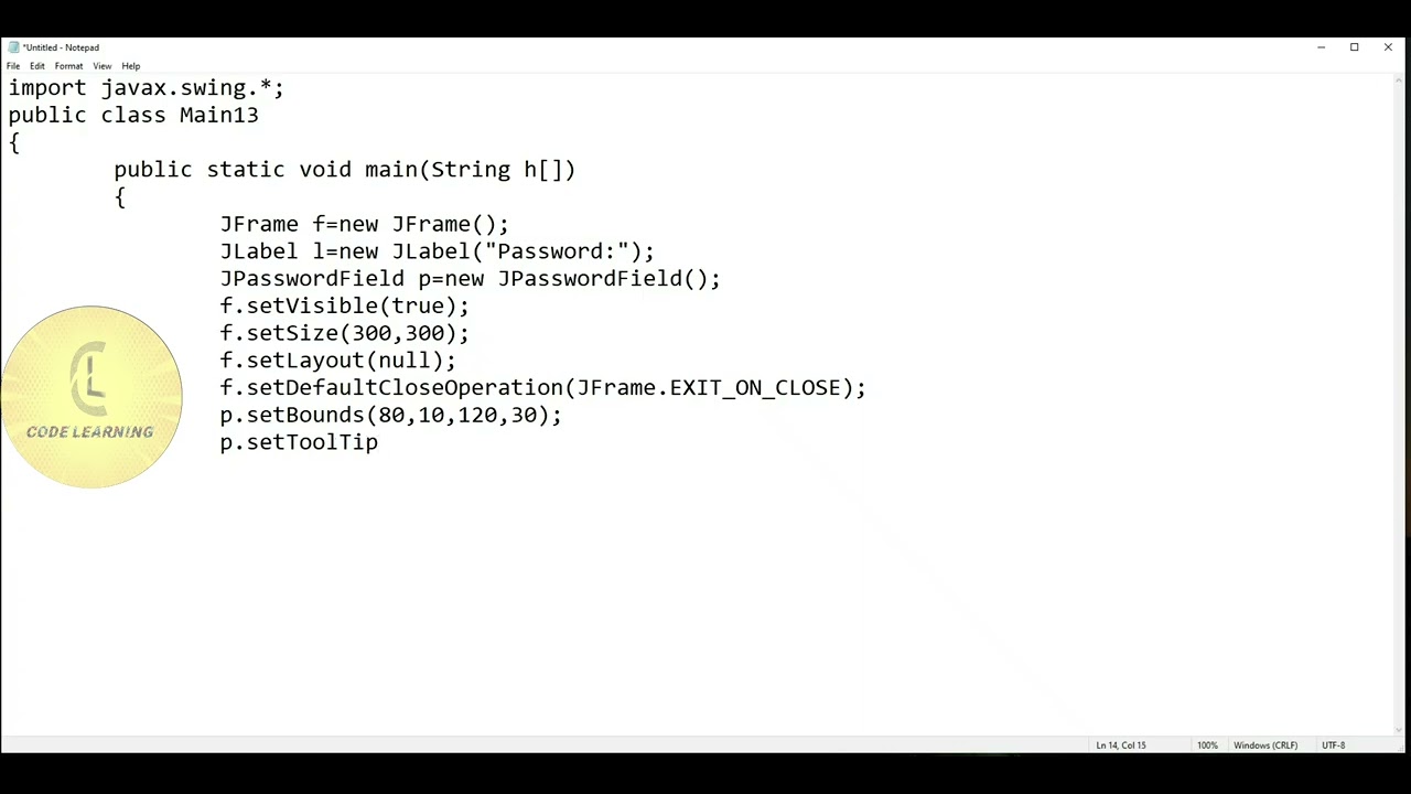 Java | Swing class 'ToolTip' | CodeLearning